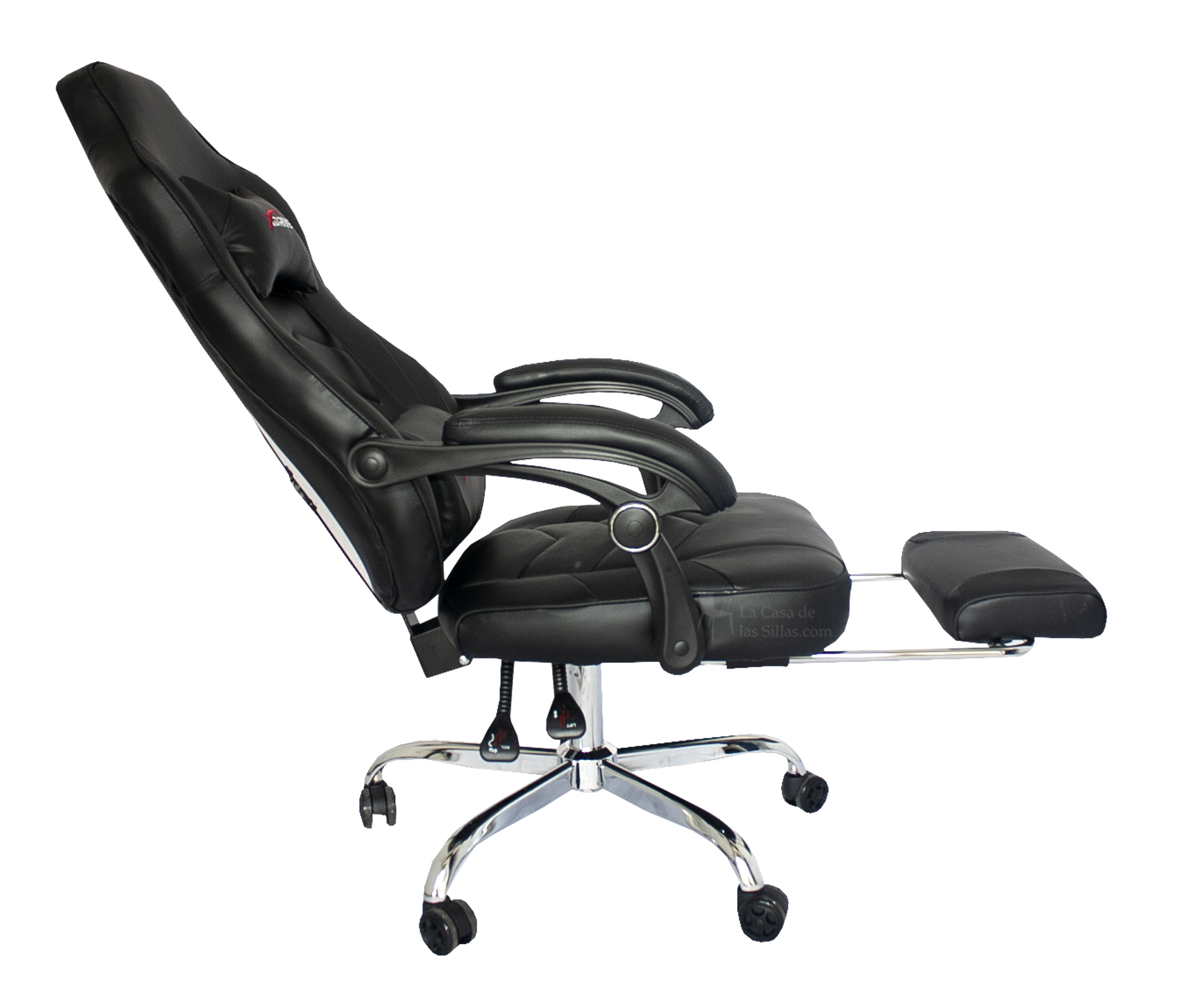 GAMER NEGRO CON POSA PIES – La casa de las sillas