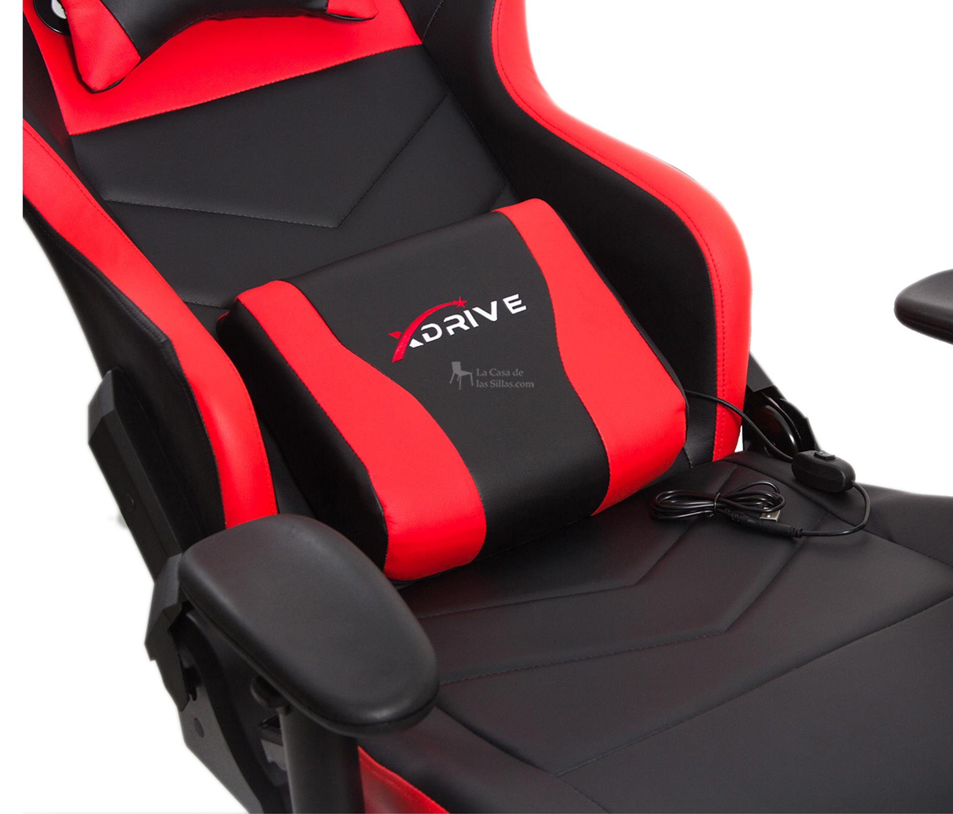 GAMER ROJO CON MASAJEADOR – La casa de las sillas